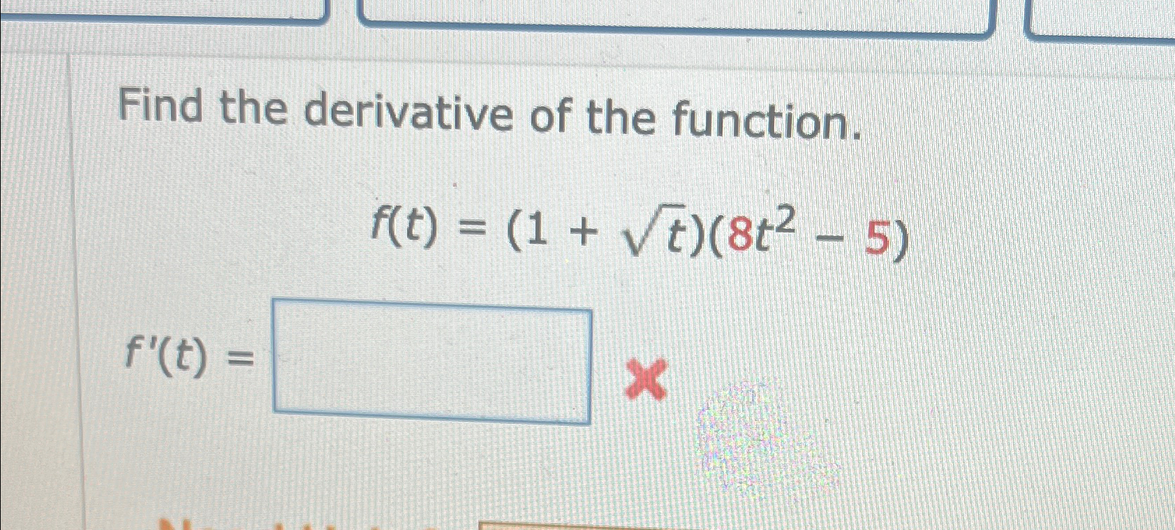 Solved Find the derivative of the | Chegg.com