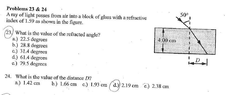 Solved: A Ray Of Light Passes From Air Into A Block Of Gla... | Chegg.com