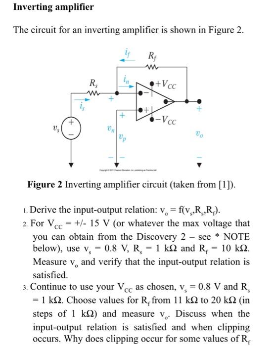 Inverting amplifier The circuit for an inverting | Chegg.com