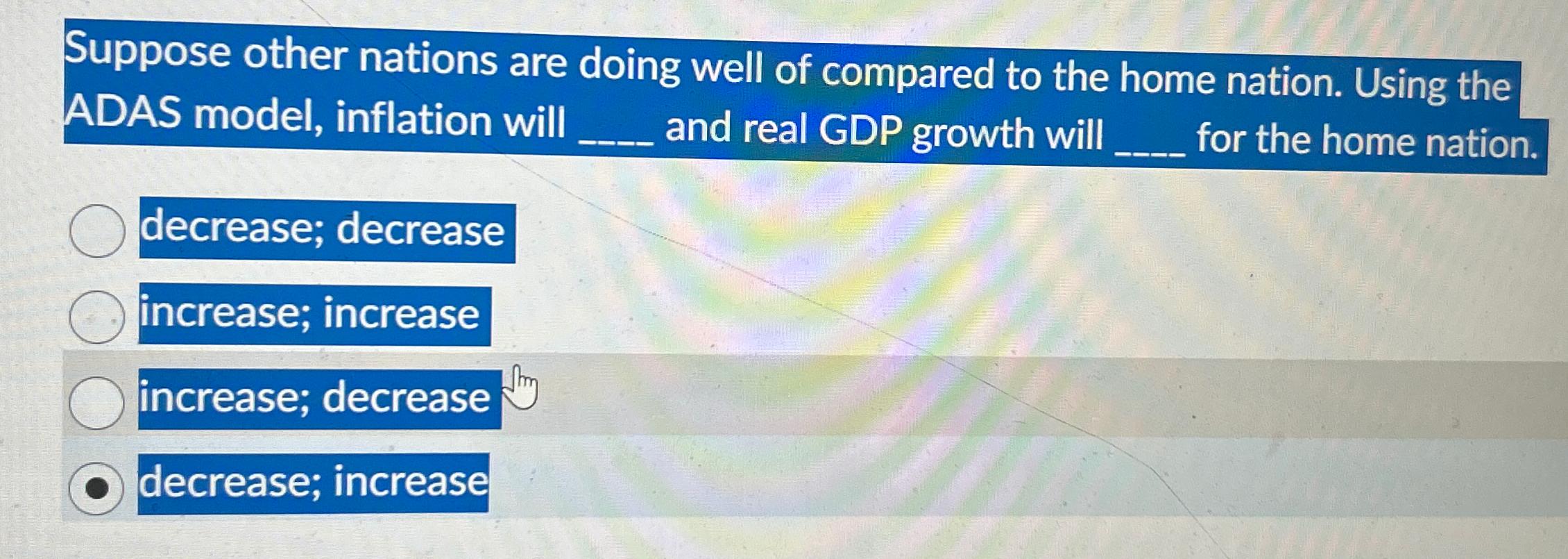 Solved Suppose other nations are doing well of compared to | Chegg.com