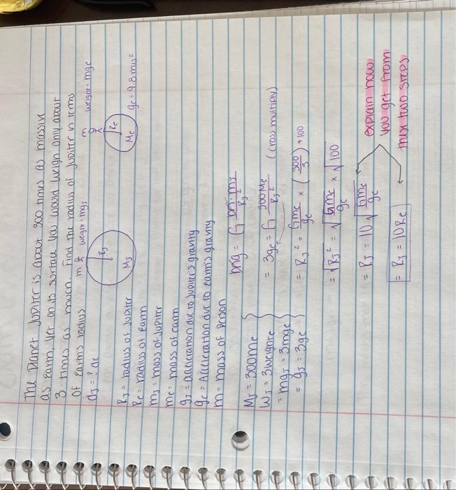 Solved The Ranet Jupiter is about 300 times as massix as | Chegg.com