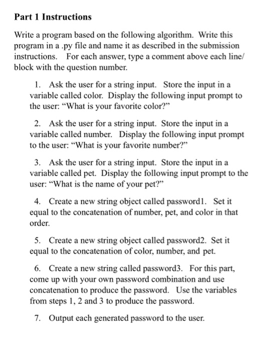 Solved Part 1 Instructions Write a program based on the | Chegg.com