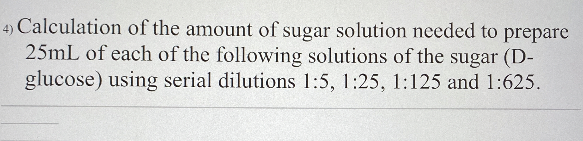 Solved Calculation of the amount of sugar solution needed to | Chegg.com