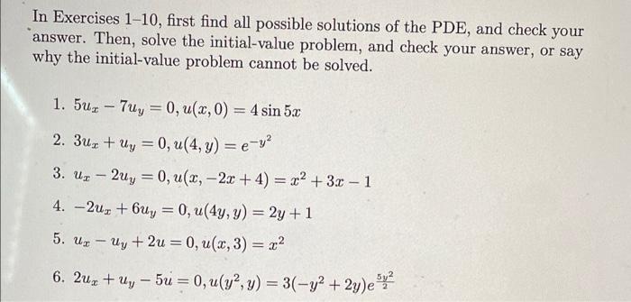 Solved In Exercises 1-10, first find all possible solutions | Chegg.com