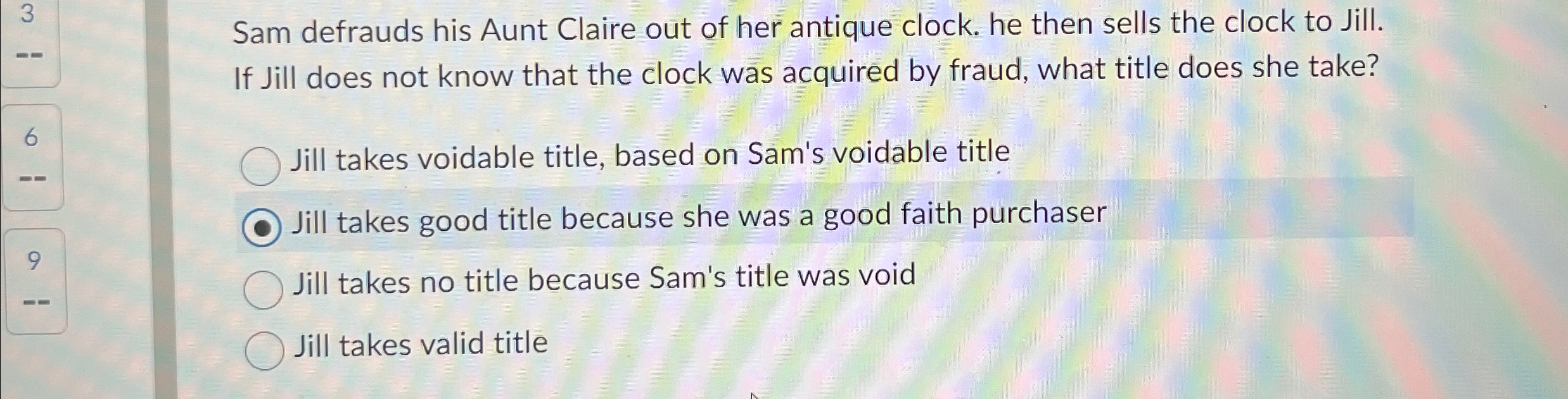 Solved Sam defrauds his Aunt Claire out of her antique | Chegg.com