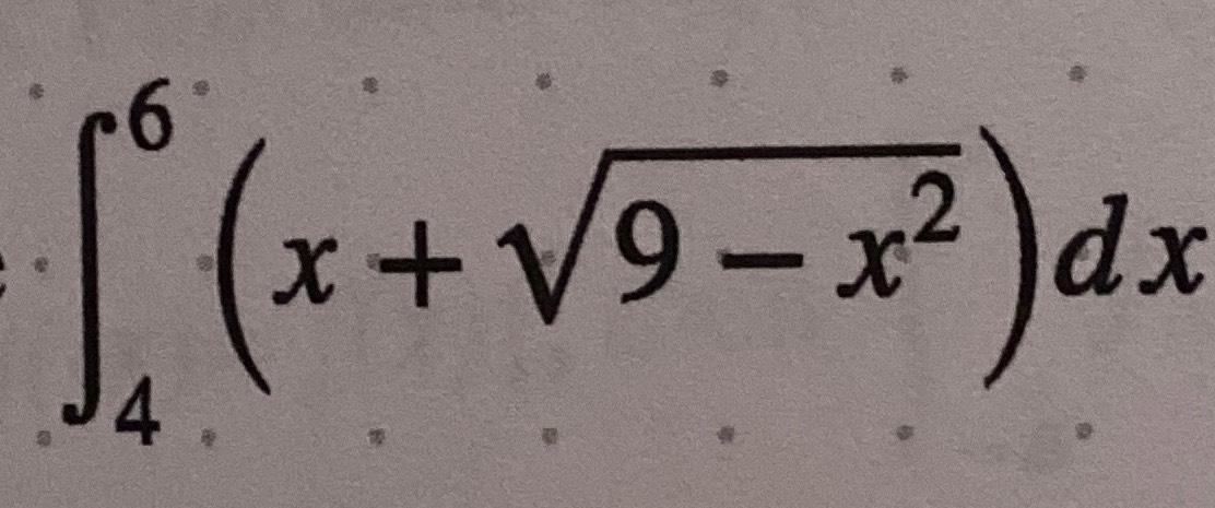 Solved ∫46(x+9-x22)dx | Chegg.com