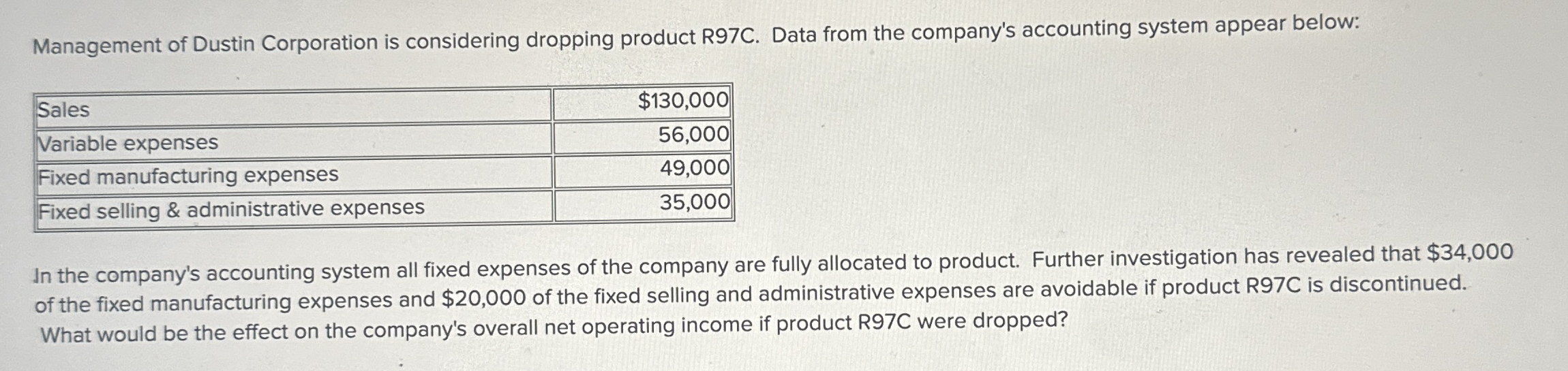 Solved Management of Dustin Corporation is considering | Chegg.com