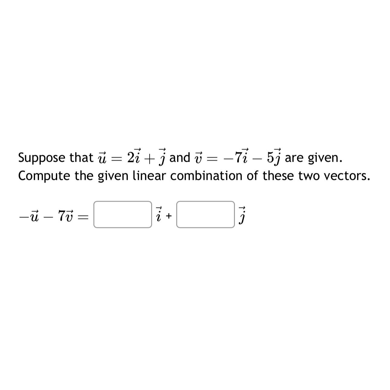 Solved Suppose that vec(u)=2vec(i)+vec(j) ﻿and | Chegg.com