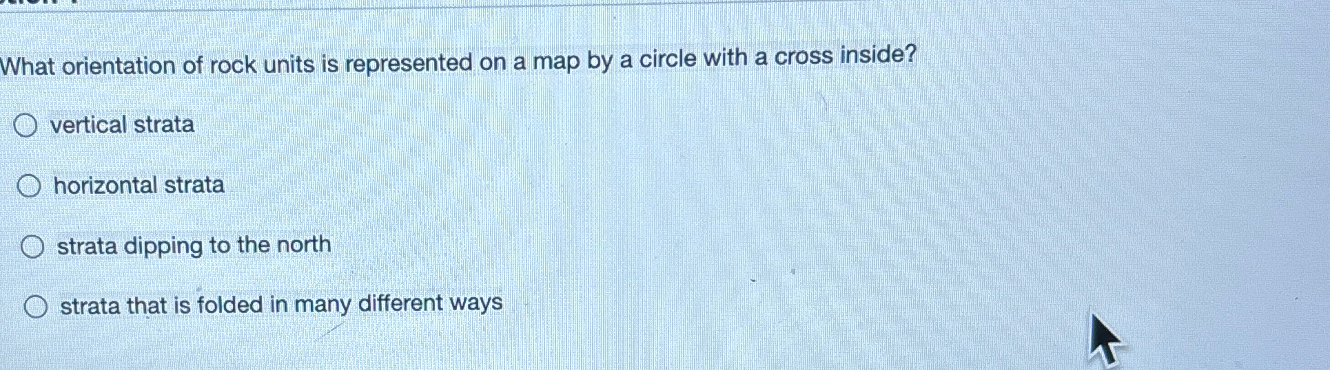 Solved What orientation of rock units is represented on a | Chegg.com