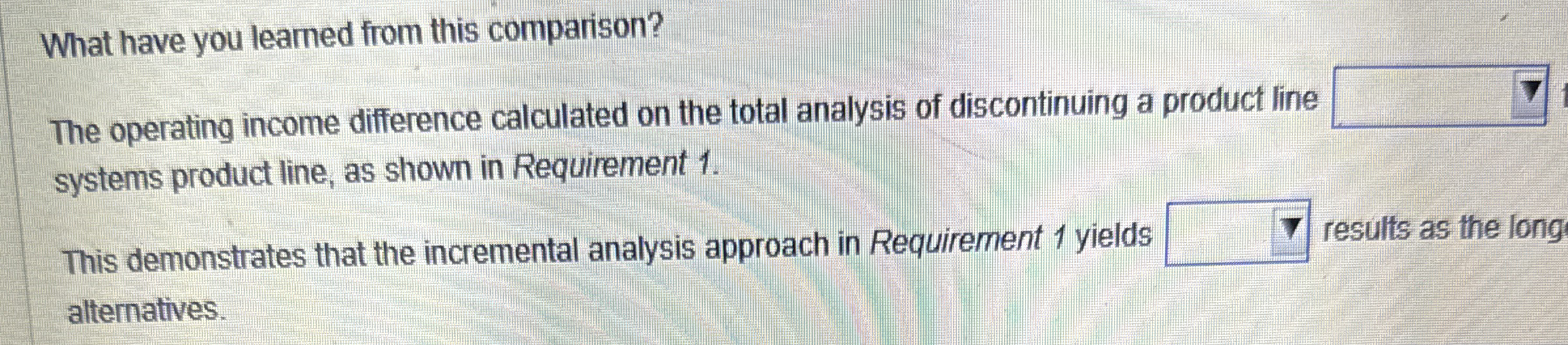 Solved What have you learned from this comparison?The | Chegg.com