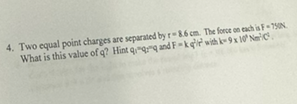 Solved Two equal point charges are separated by r=8.6cm. | Chegg.com