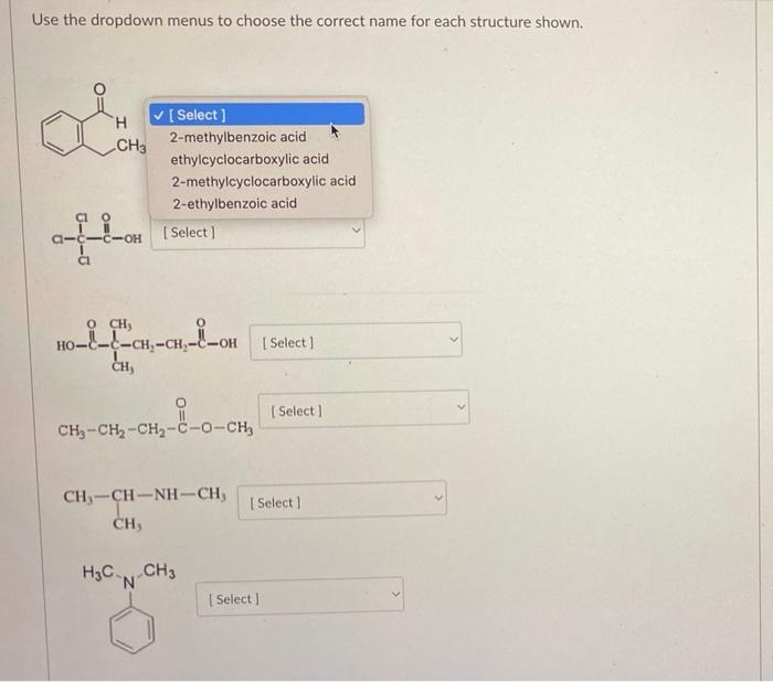 Solved Use the dropdown menus to choose the correct name for | Chegg.com