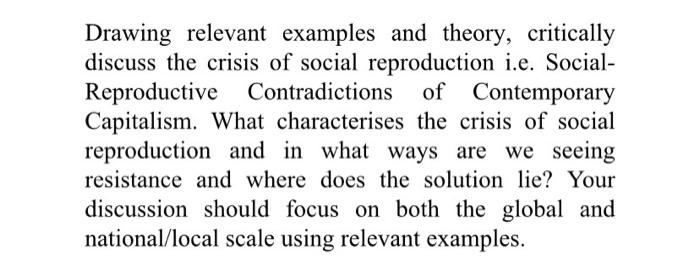 Drawing relevant examples and theory, critically | Chegg.com