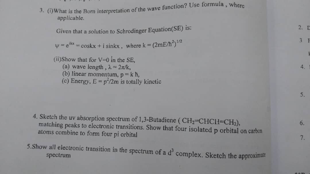 Solved (i) ﻿What is the Born interpretation of the wave | Chegg.com
