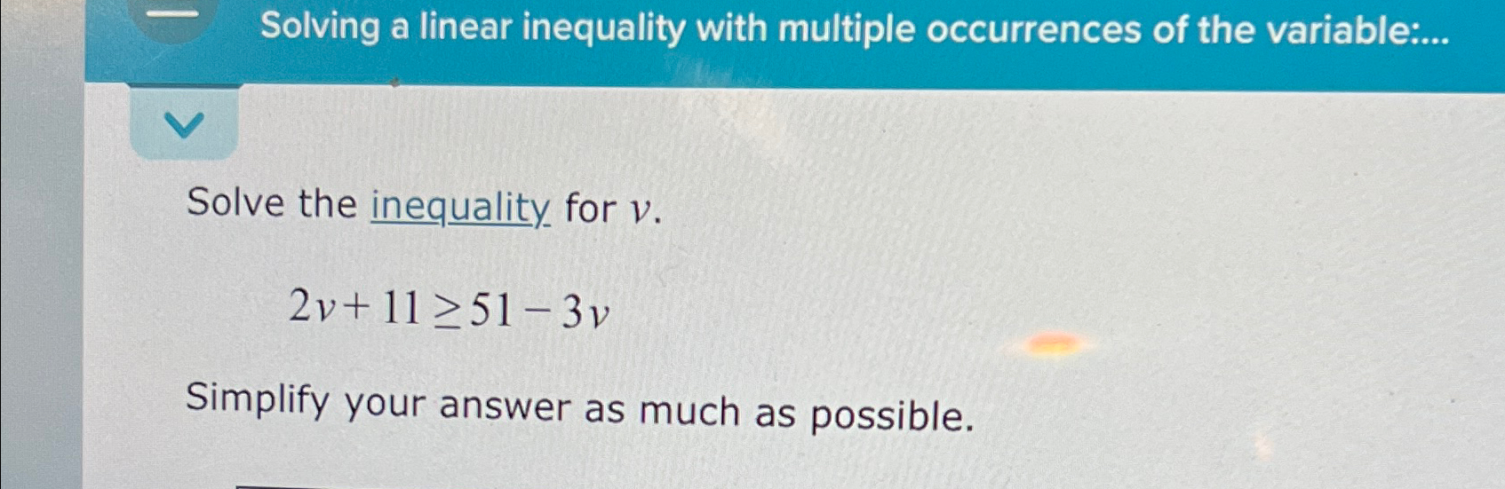 Solved Solving a linear inequality with multiple occurrences | Chegg.com
