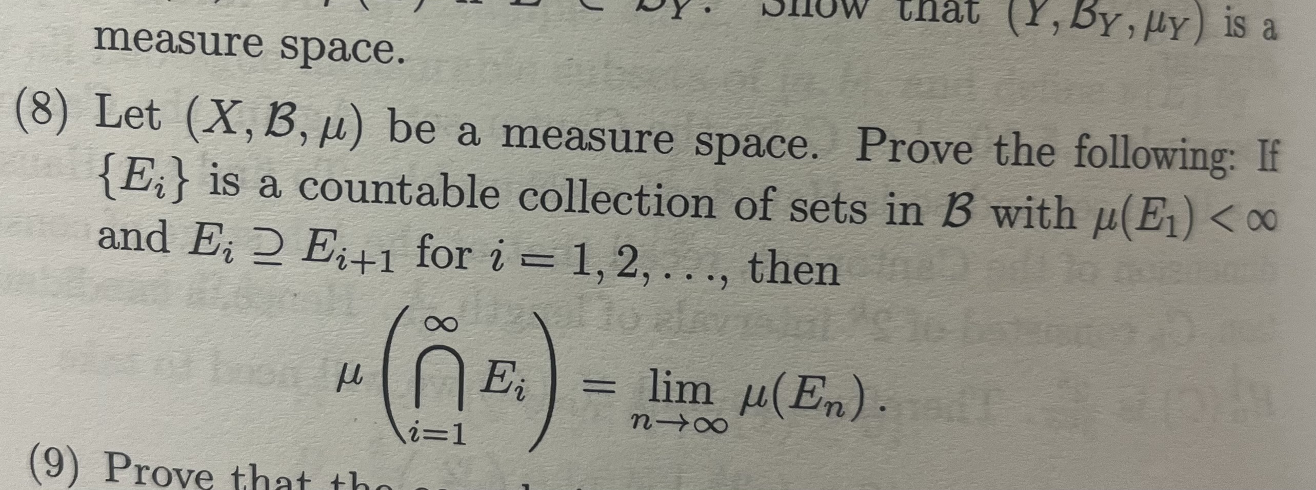 Solved (8) ﻿Let (x,B,μ) ﻿be a measure space. Prove the | Chegg.com