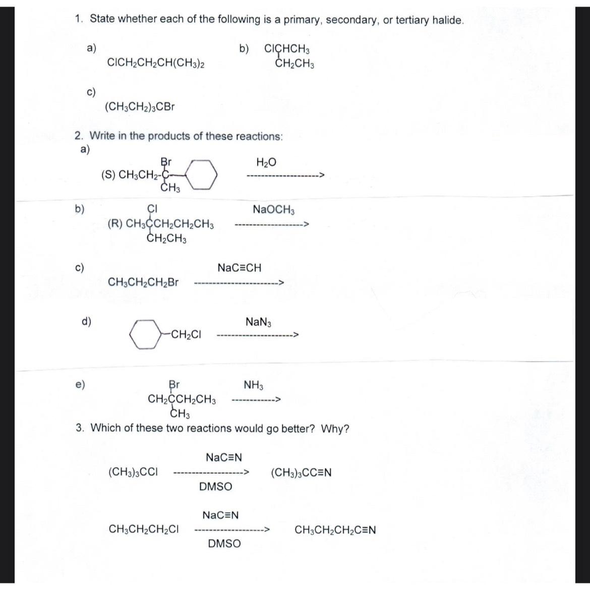 Solved State whether each of the following is a primary, | Chegg.com