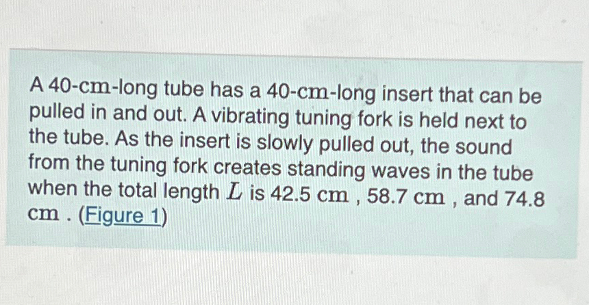 Solved A 40-cm-long tube has a 40-cm-long insert that can be | Chegg.com