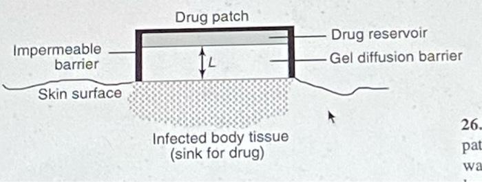 Drug patch Impermeable barrier Drug reservoir Gel | Chegg.com