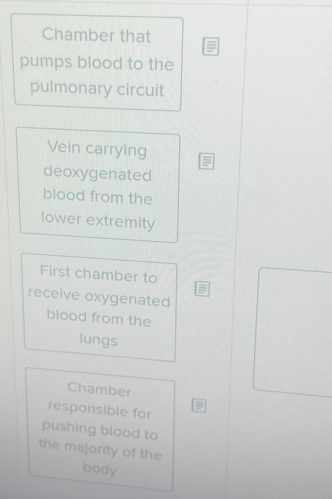 Solved Chamber that pumps blood to the pulmonary circuitVein | Chegg.com
