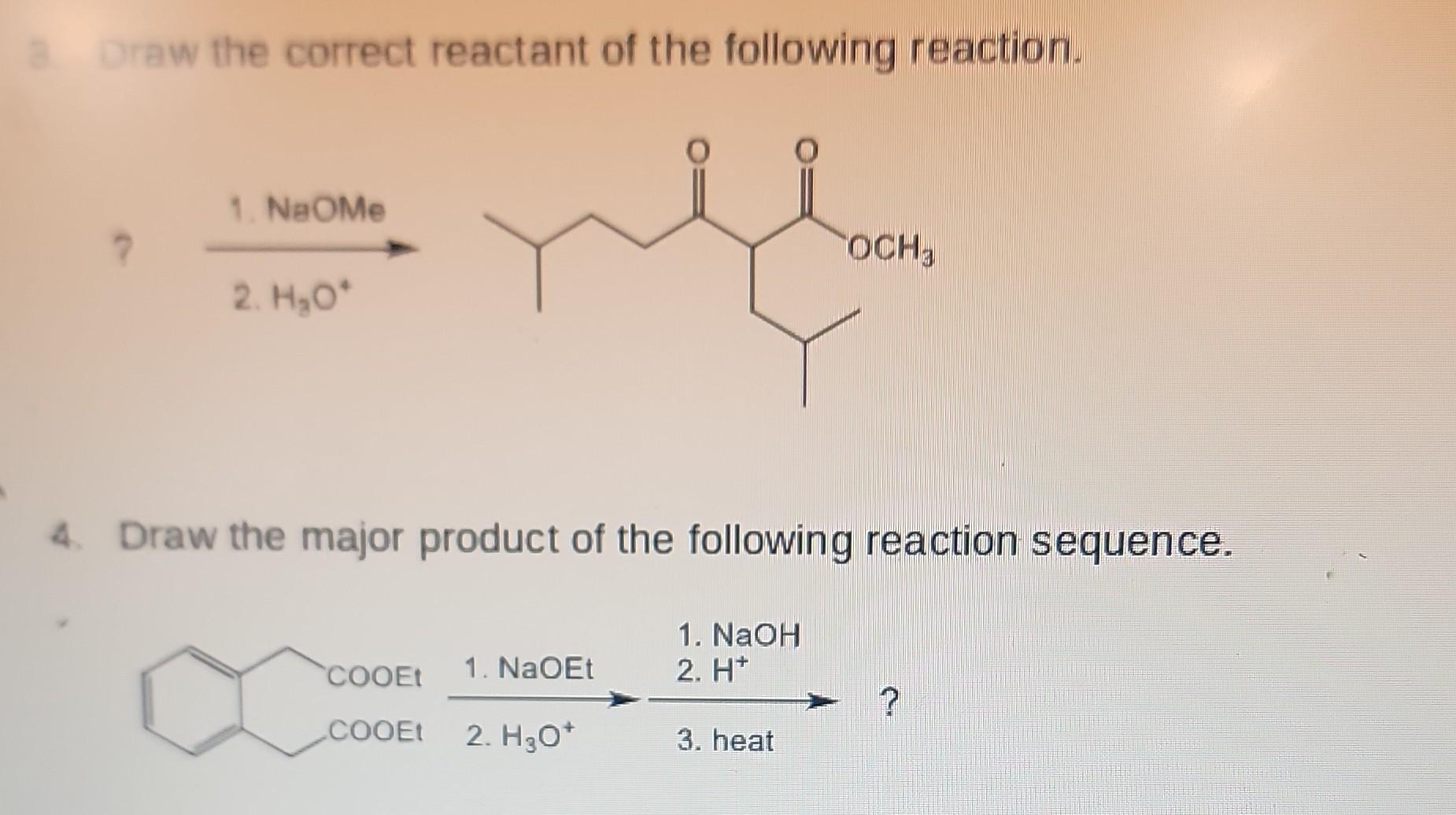 Solved Nraw the correct reactant of the following reaction. | Chegg.com