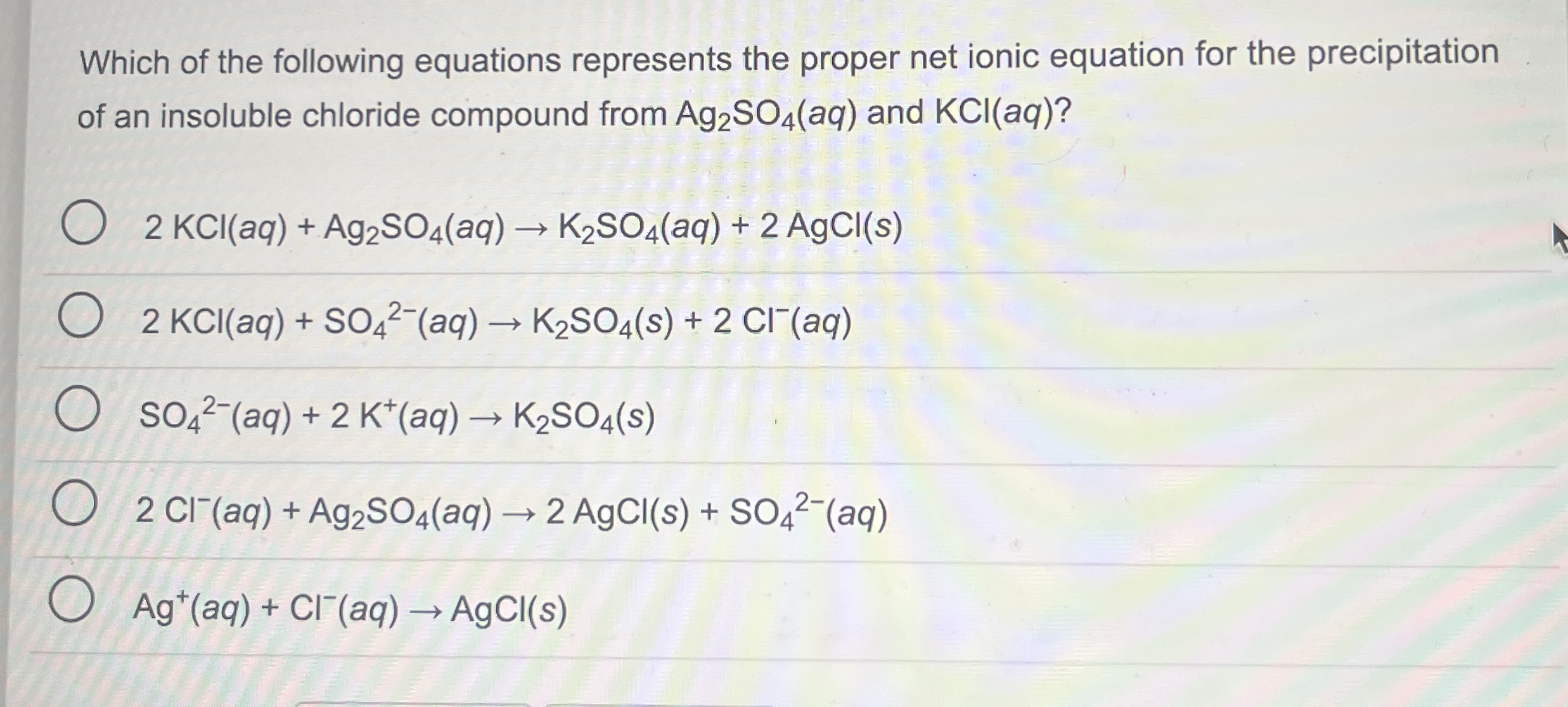Solved Which of the following equations represents the | Chegg.com