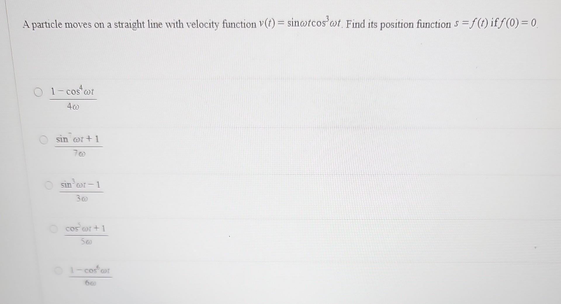 Solved A particle moves on a straight line with velocity | Chegg.com