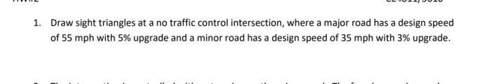 Solved Draw sight triangles at a no traffic control | Chegg.com