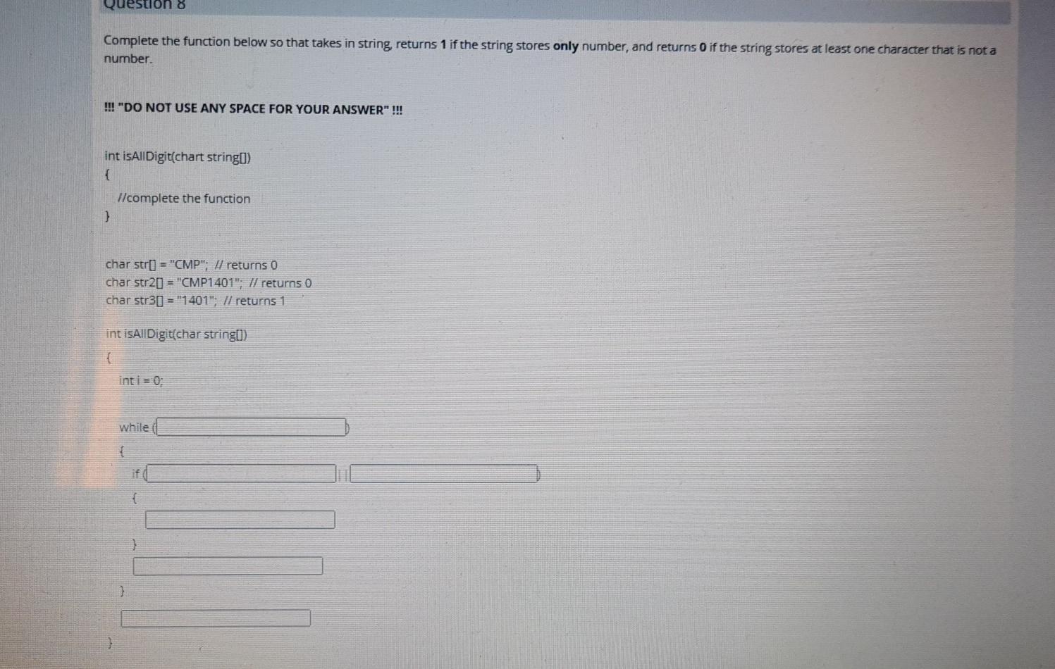 Solved Testion 8 Complete the function below so that takes | Chegg.com