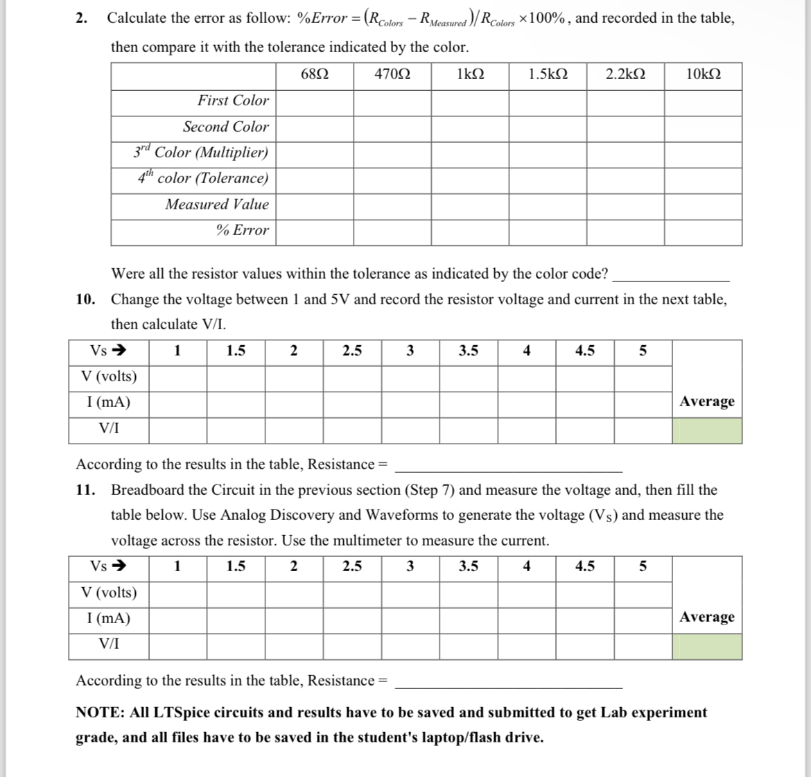 Solved Calculate the error as follow: %Error | Chegg.com