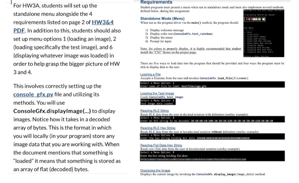 Solved For HW3A, ﻿students will set up the standalone menu | Chegg.com