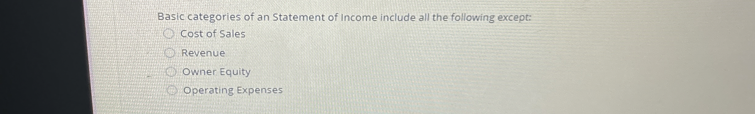 Solved Basic categories of an Statement of Income include | Chegg.com