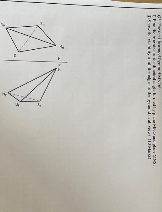 Solved find a true size of the dihedral angle formed by | Chegg.com