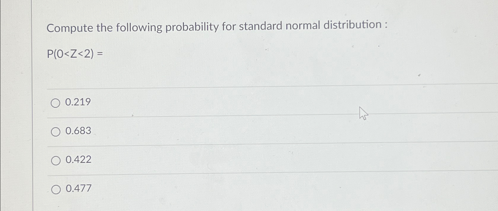 Compute the following probability for standard normal | Chegg.com