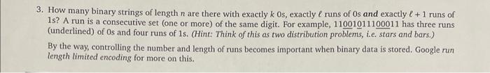 Solved 3. How many binary strings of length n are there with | Chegg.com