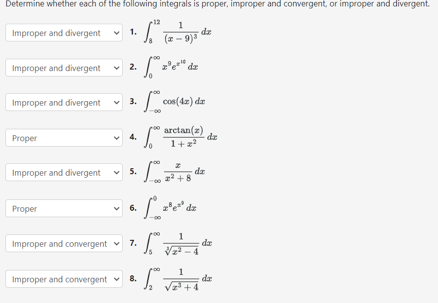 Solved Determine whether each of the following integrals is | Chegg.com