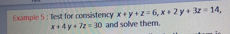 Solved Example 5 ﻿: Test for consistency | Chegg.com