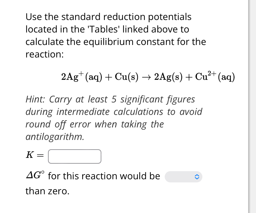 Solved Use the standard reduction potentials located in the | Chegg.com