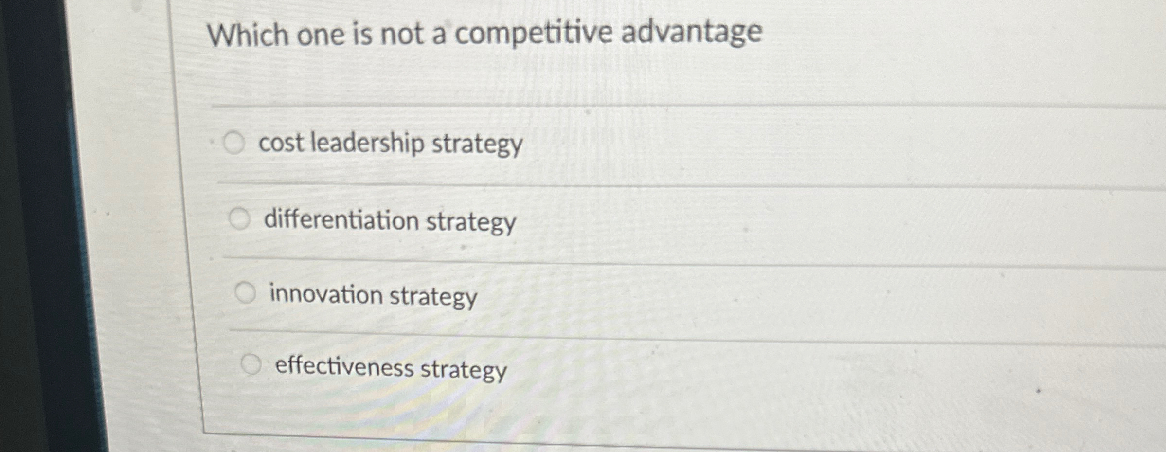 Solved Which one is not a competitive advantagecost | Chegg.com
