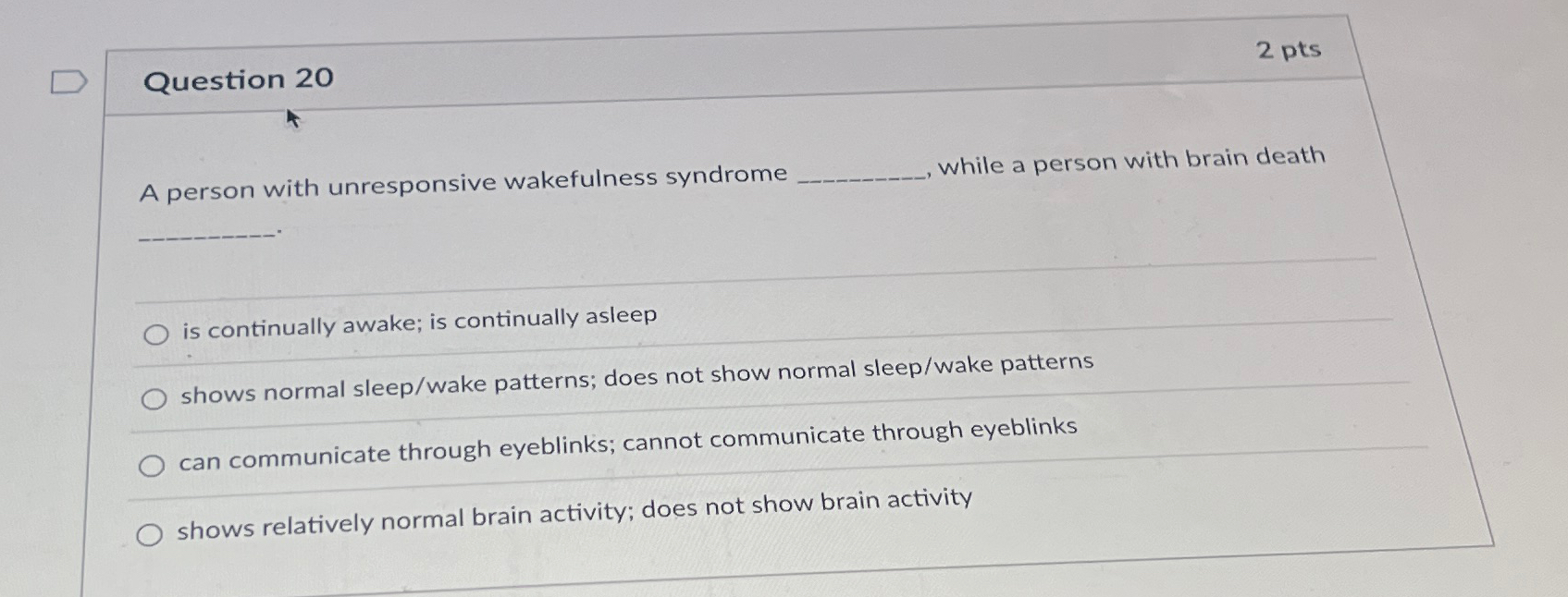 Solved Question 202 ﻿ptsA person with unresponsive | Chegg.com