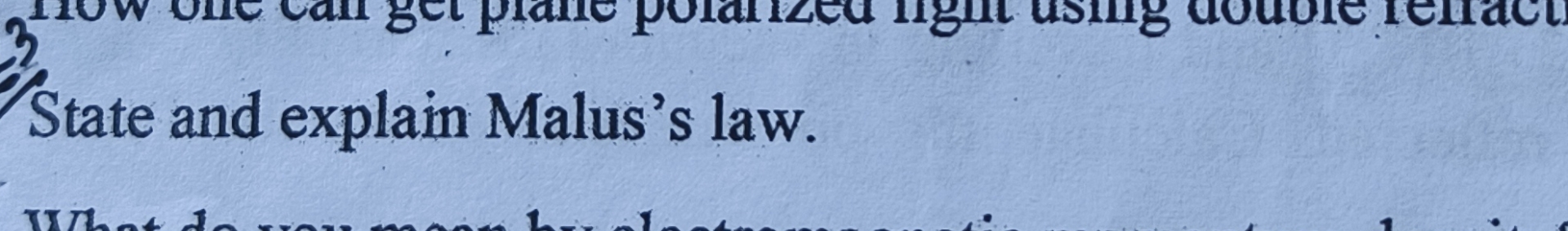 Solved State and explain Malus's law. | Chegg.com