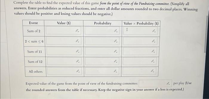 Solved At the Spring Bazaar Charity Fundraiser, you play a | Chegg.com