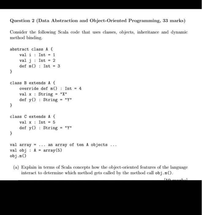 Solved Question 2 Data Abstraction And Object Oriented 7571