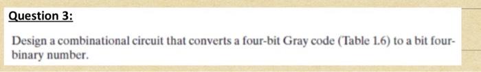 Solved Design a combinational circuit that converts a | Chegg.com