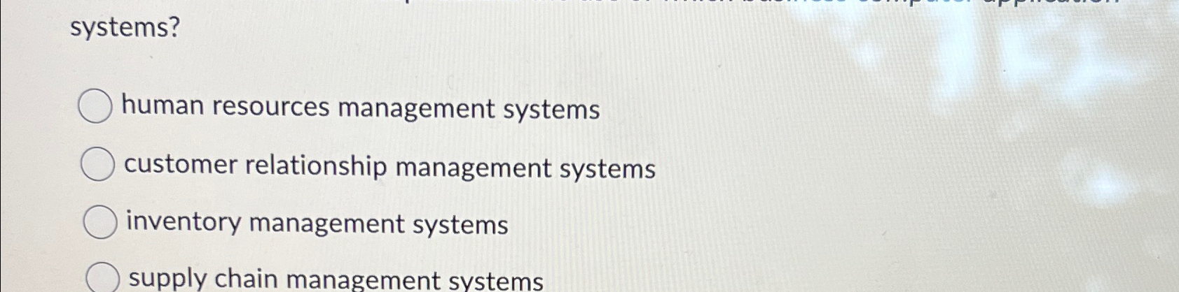 Solved systems?human resources management systemscustomer | Chegg.com