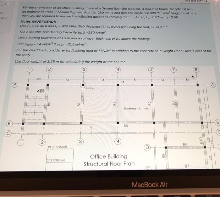 Solved Use Moor height of 3.25 m for calculating the | Chegg.com