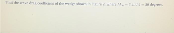 Solved Find the wave drag coefficient of the wedge shown in | Chegg.com
