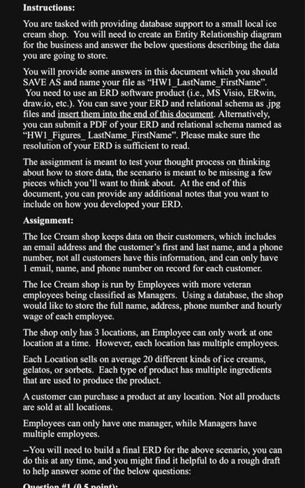 Solved Instructions: You are tasked with providing database | Chegg.com