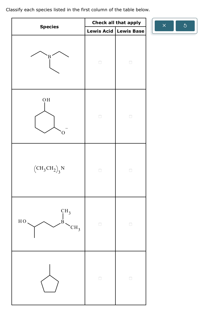Solved Classify each species listed in the first column of | Chegg.com