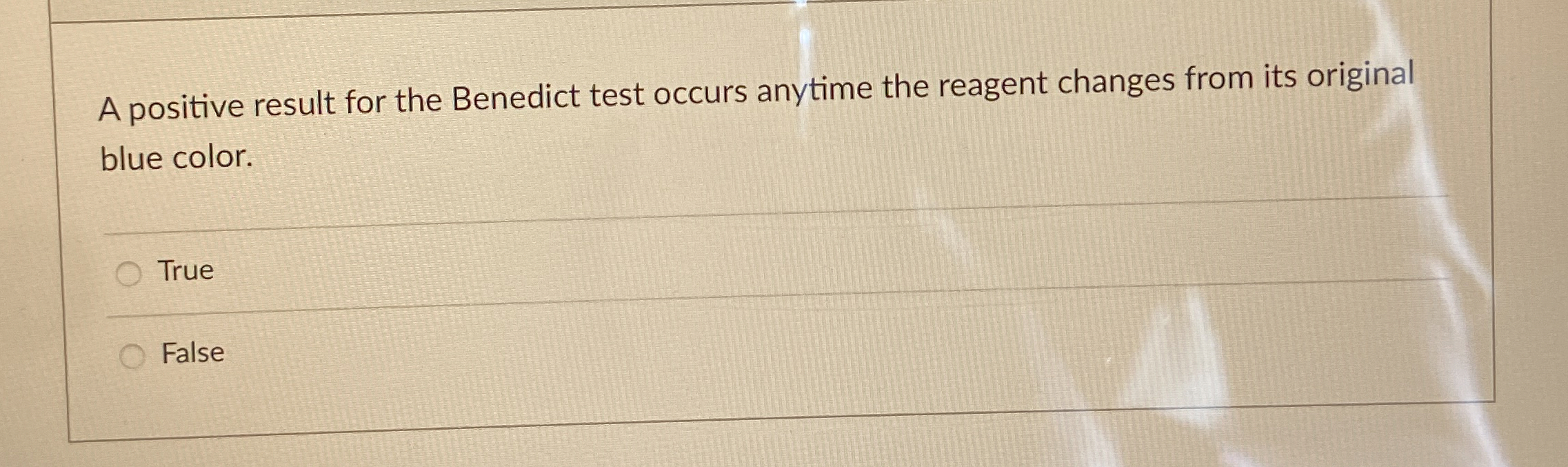 Solved A positive result for the Benedict test occurs | Chegg.com